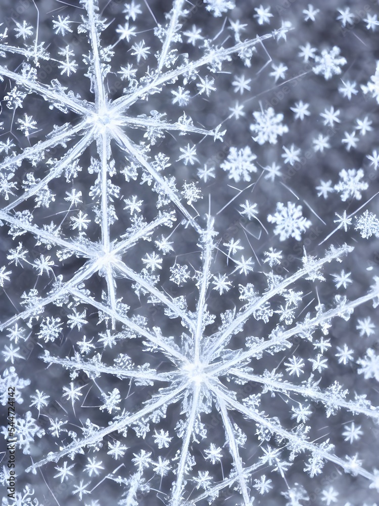 In this picture, a single snowflake is up close and in focus. The ...