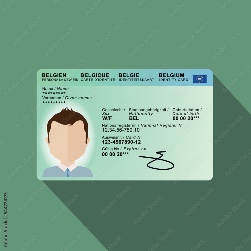 Belgium official identity vector card Stock Vector | Adobe Stock