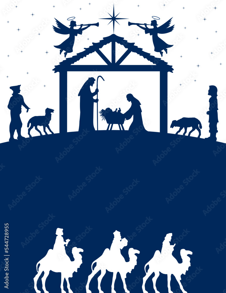 Nativity Scene Silhouette Template