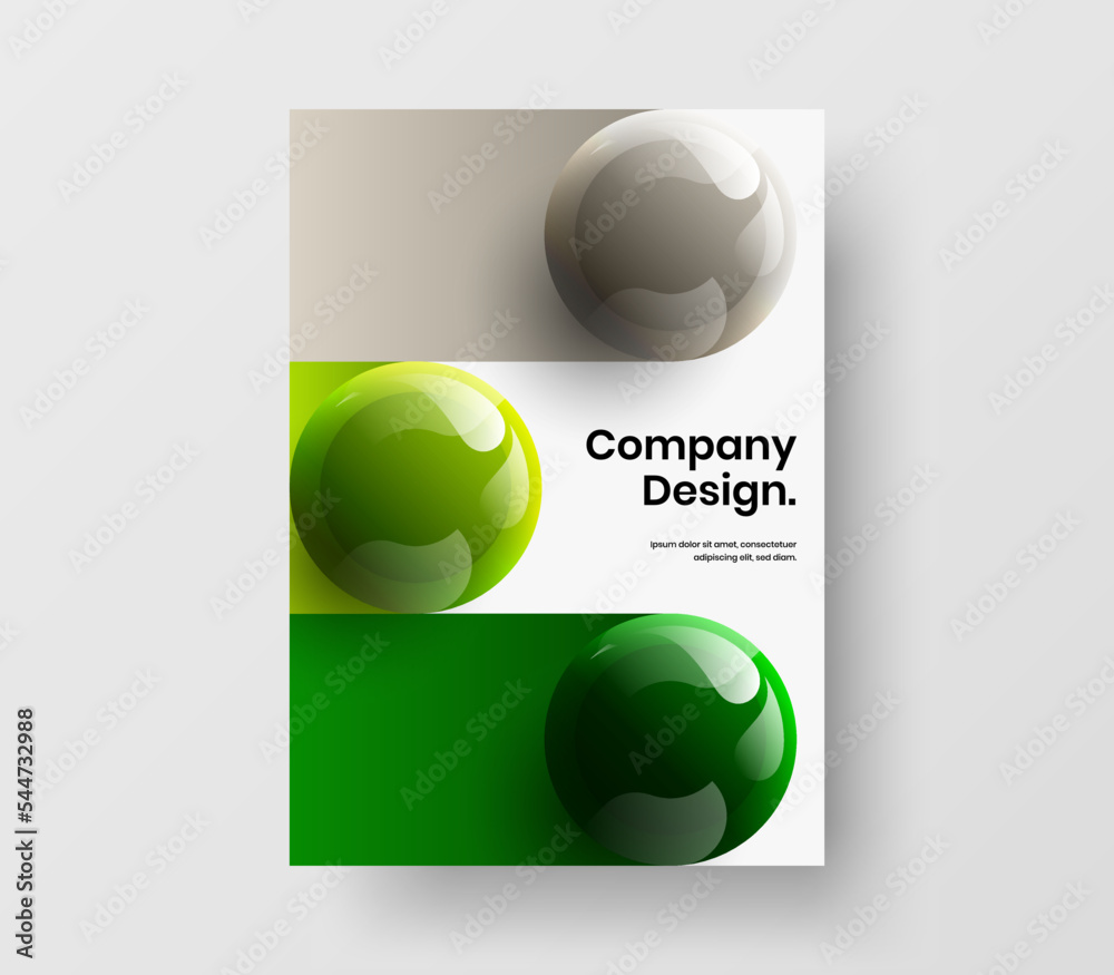 Abstract placard vector design template. Isolated realistic spheres ...