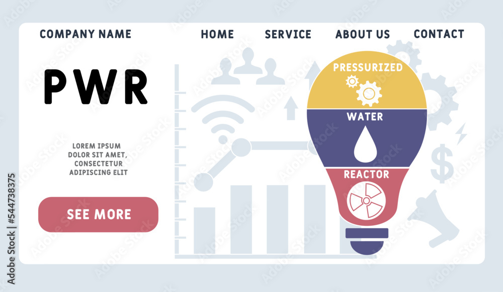 PWR - Pressurized Water Reactor acronym. business concept background ...
