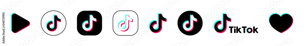 Tik Tok icon. tik tok application. Tik Tok glitch icon of social media ...