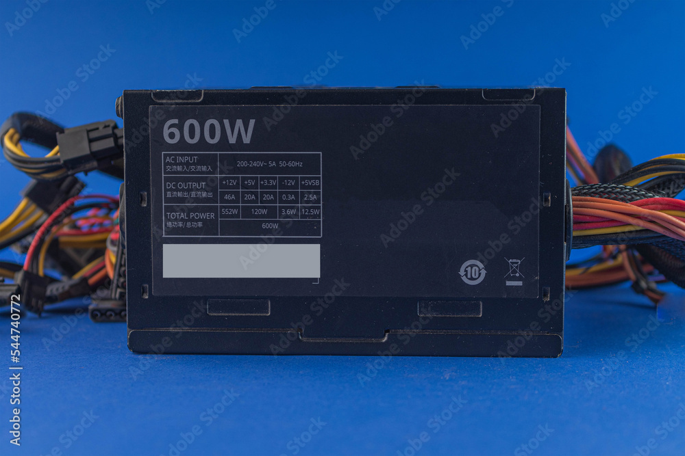 Computer power supply unit side power chart Stock Photo | Adobe Stock