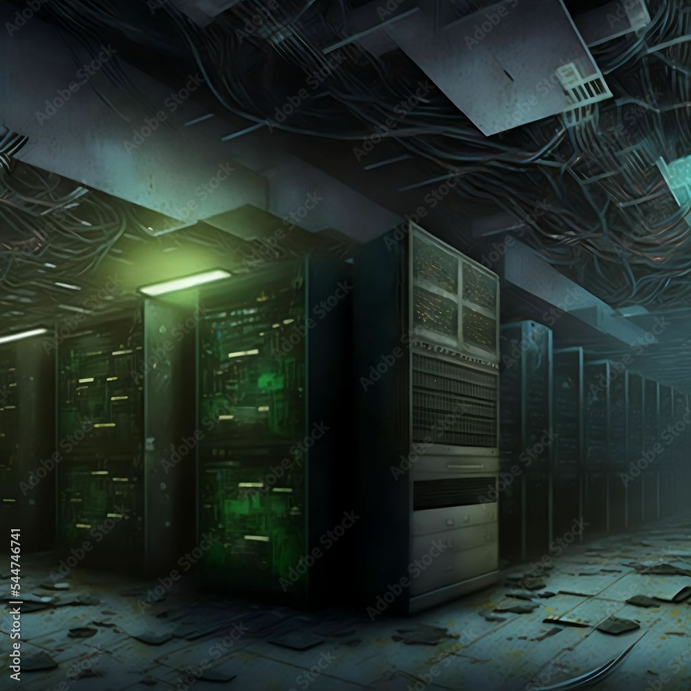 Messy Server Room | Created Using Midjourney and Photoshop ilustración ...