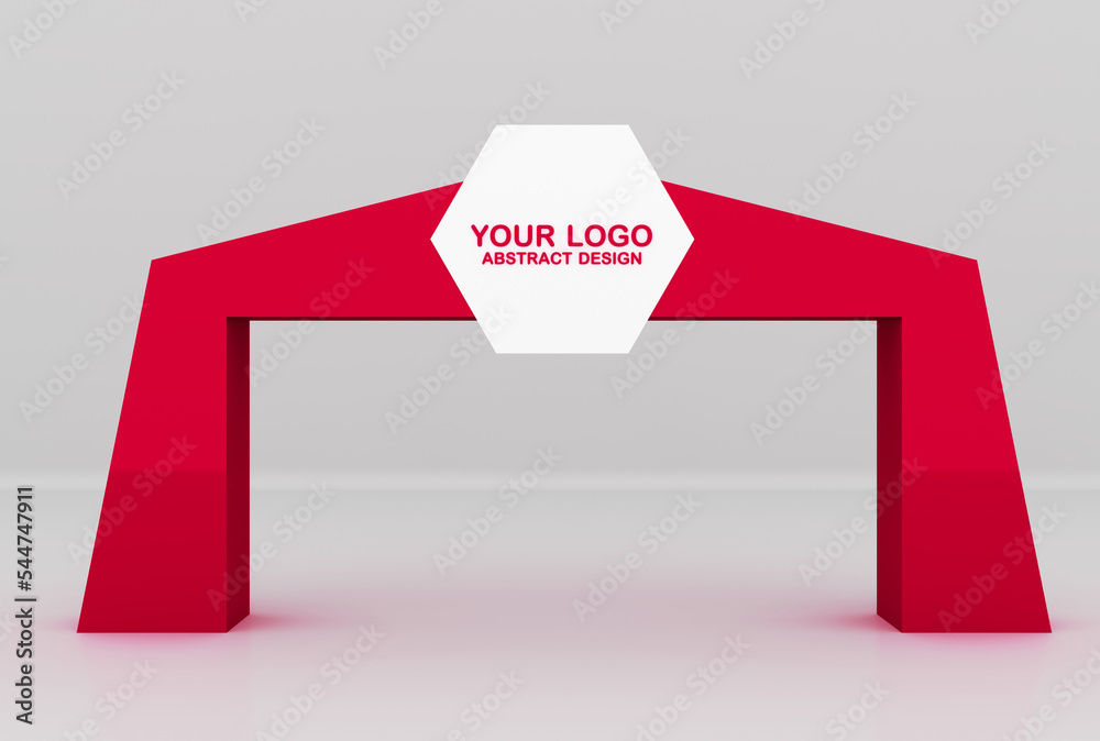 Exhibition stand Gate entrance 3D illustration with for mock up event ...
