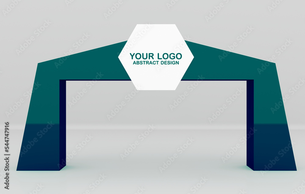 Exhibition stand Gate entrance 3D illustration with for mock up event ...