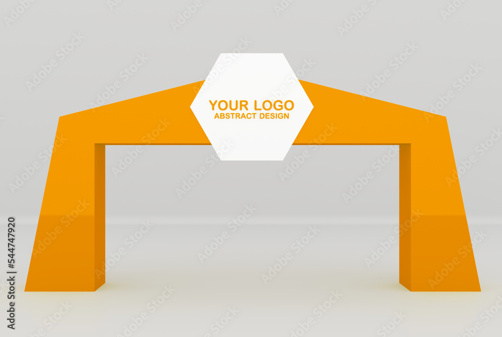 Exhibition stand Gate entrance 3D illustration with for mock up event ...