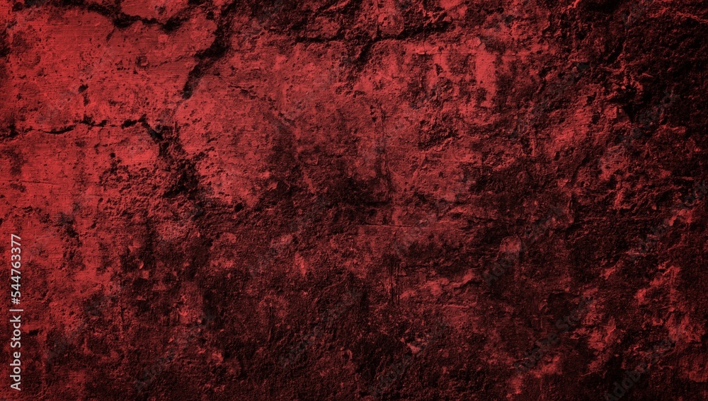 background concept using old cracked wall material with red dominant ...