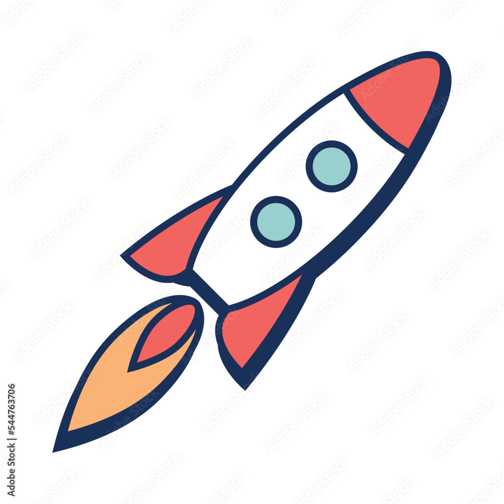 launch spaceship icon Stock Vector | Adobe Stock