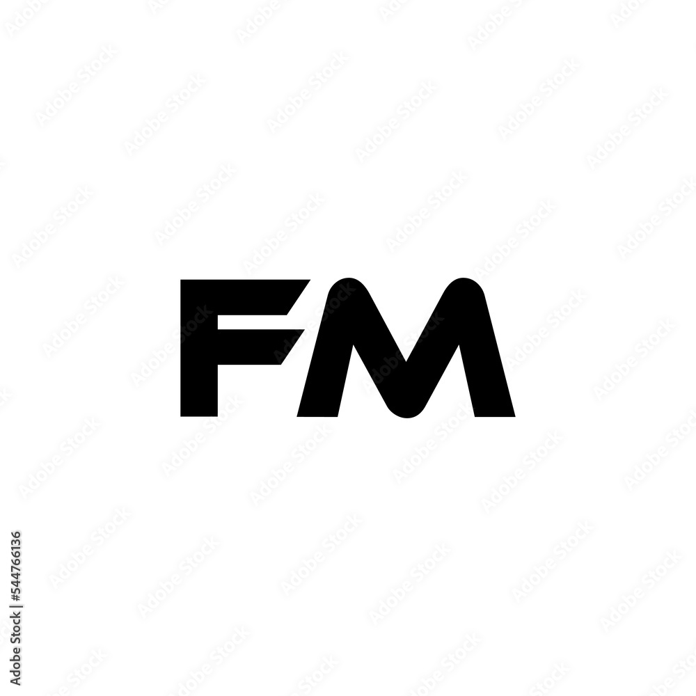 FM letter logo design with white background in illustrator, vector logo ...