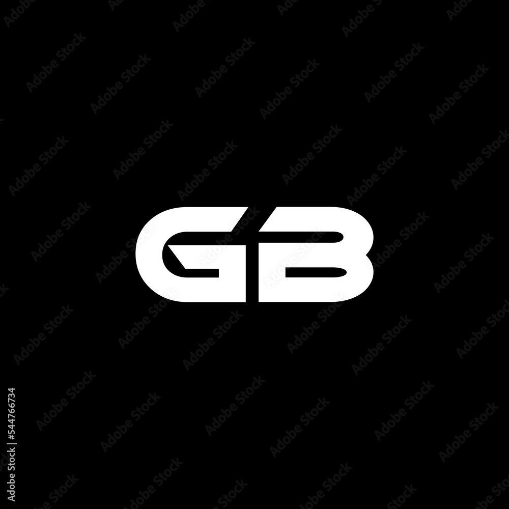 GB letter logo design with black background in illustrator, vector logo ...