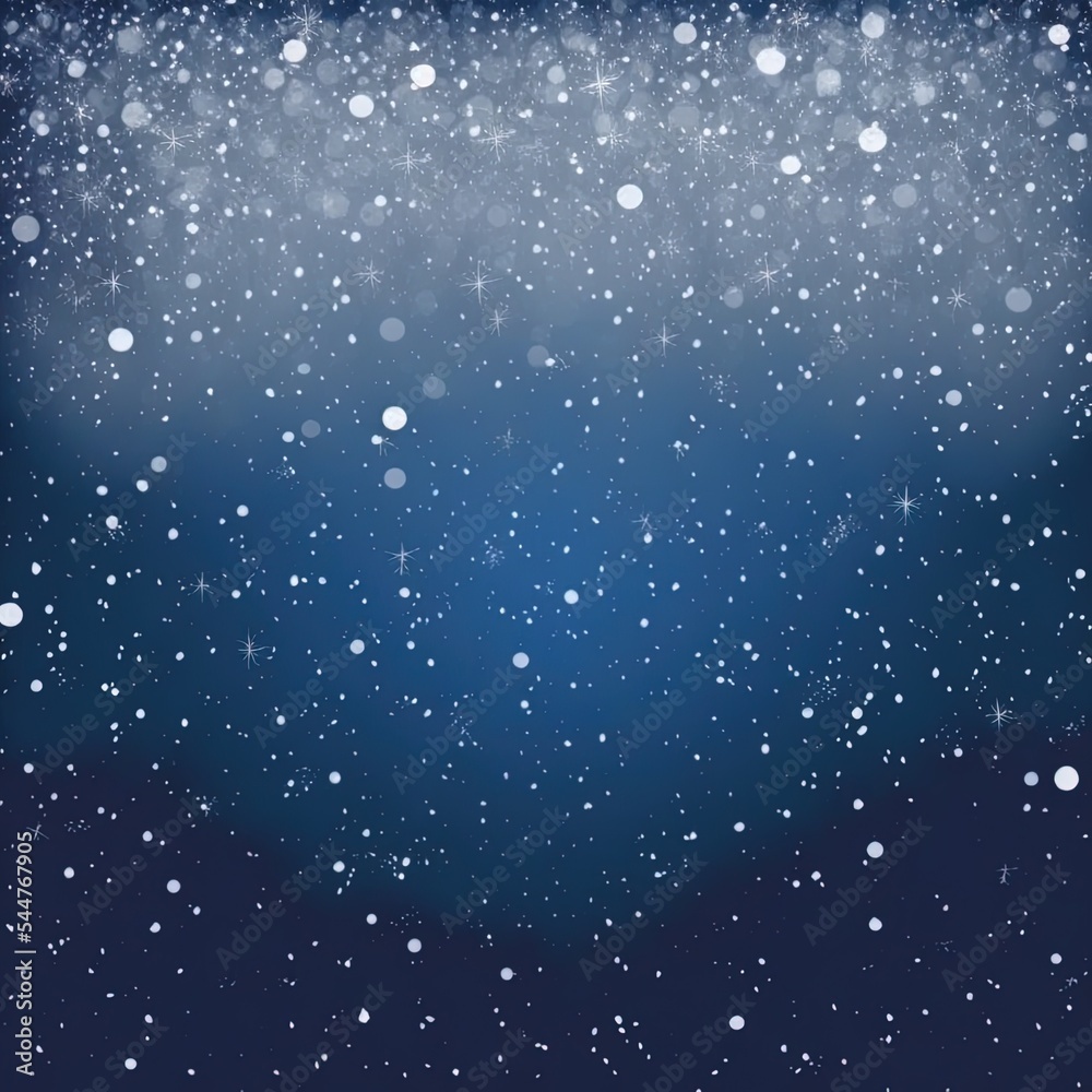 Beautiful Navy Blue Night Background with falling snow. Winter ...