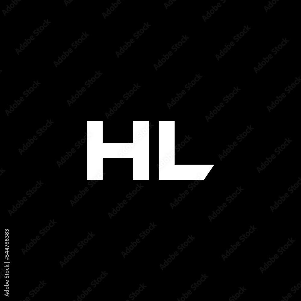 HL letter logo design with black background in illustrator, vector logo ...