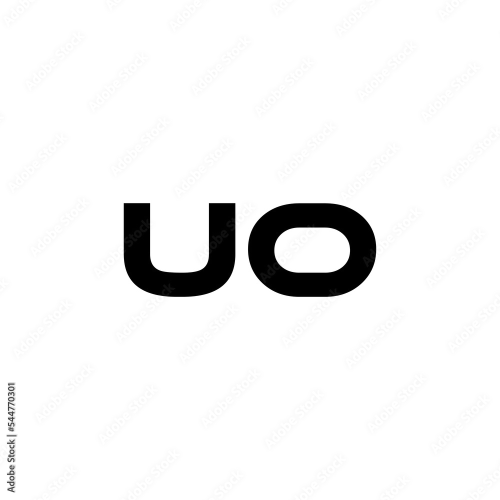 Vecteur Stock UO letter logo design with white background in ...