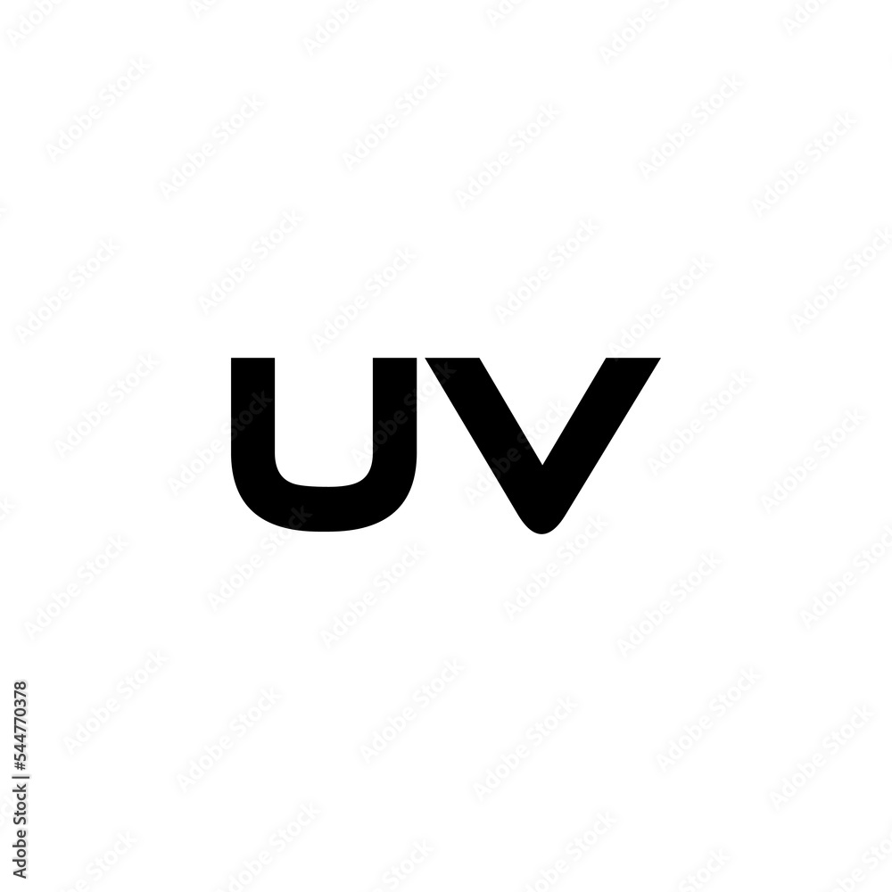 Vecteur Stock UV letter logo design with white background in ...