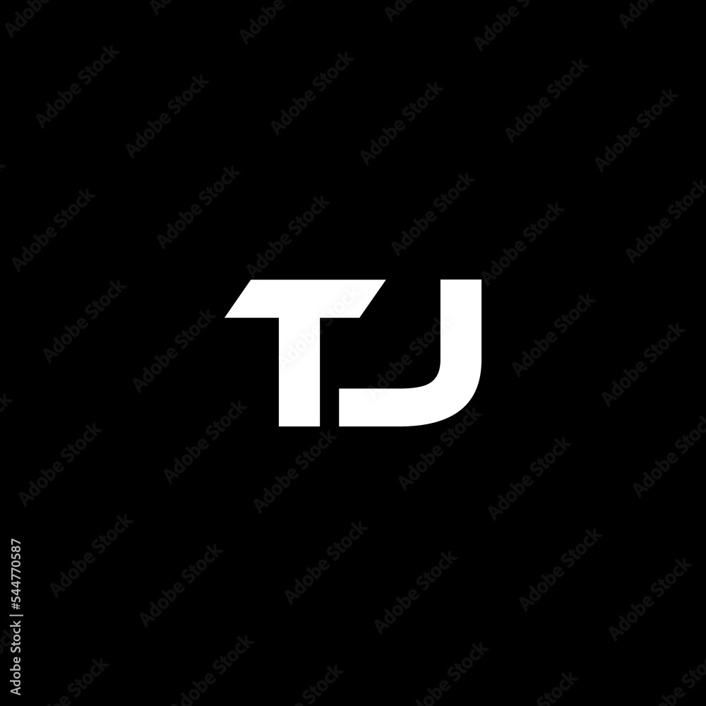 TJ letter logo design with black background in illustrator, vector logo ...