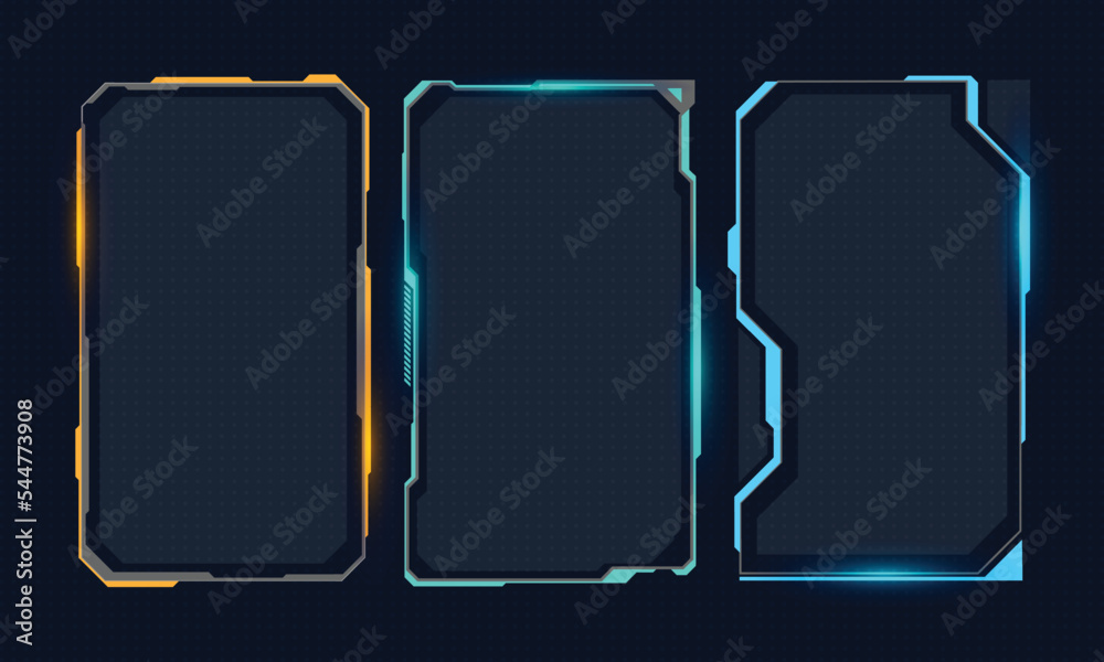 Hud frames futuristic text box border frame scifi digital screen ...