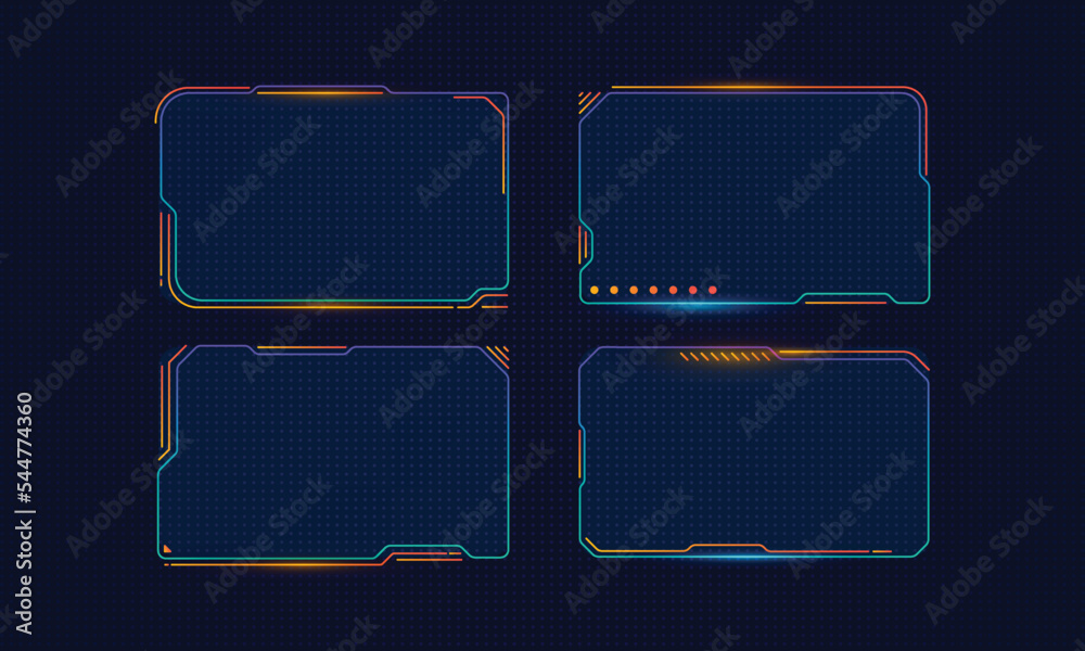 Hud frames futuristic text box border frame scifi digital screen ...