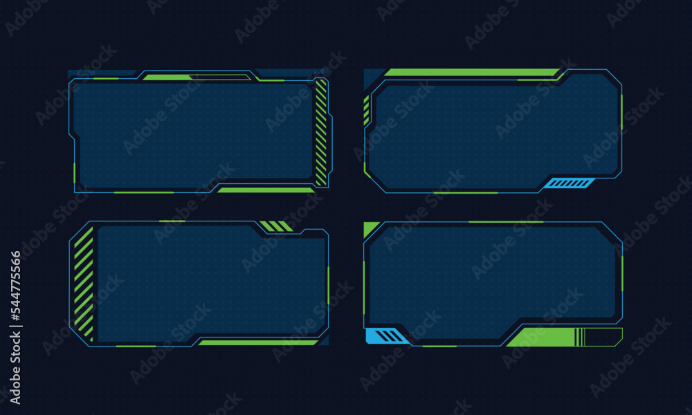 Hud frames futuristic text box border frame scifi digital screen ...