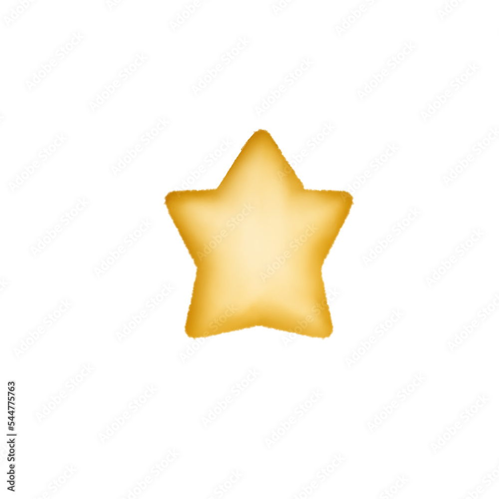 Watercolor simple abstract golden star. Watercolor illustration ...