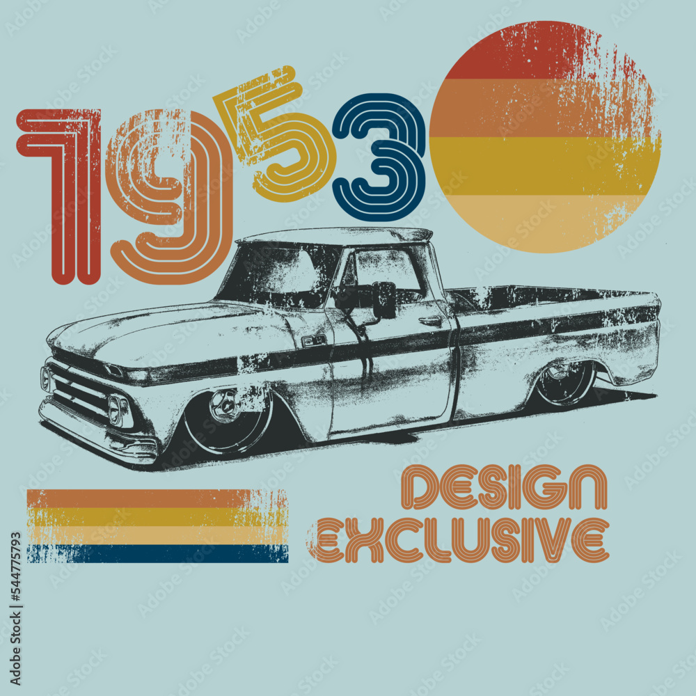 vintage car 1953 design exclusive Stock Vector | Adobe Stock