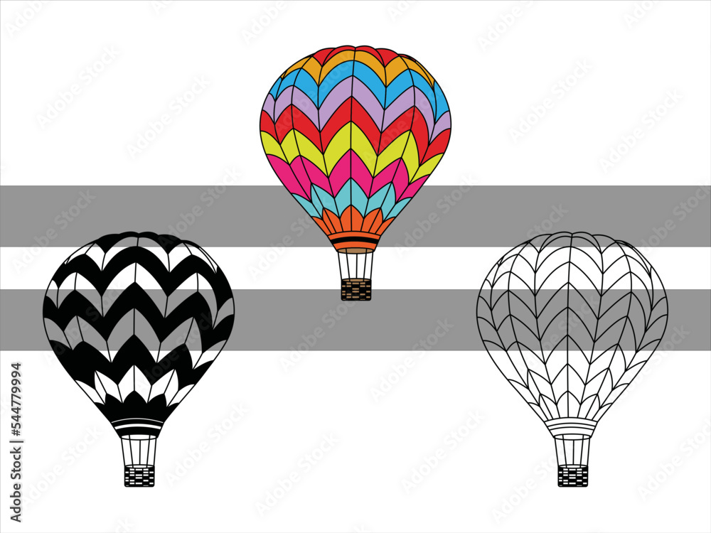 Hot Air Balloon SVG, Air Balloon Silhouette, Hot Air Svg, Balloon Rides ...