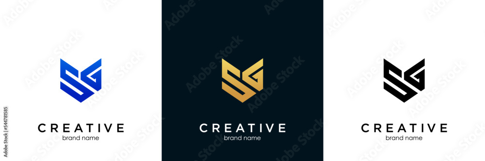 Alphabet letters icon logo SG Stock Vector | Adobe Stock