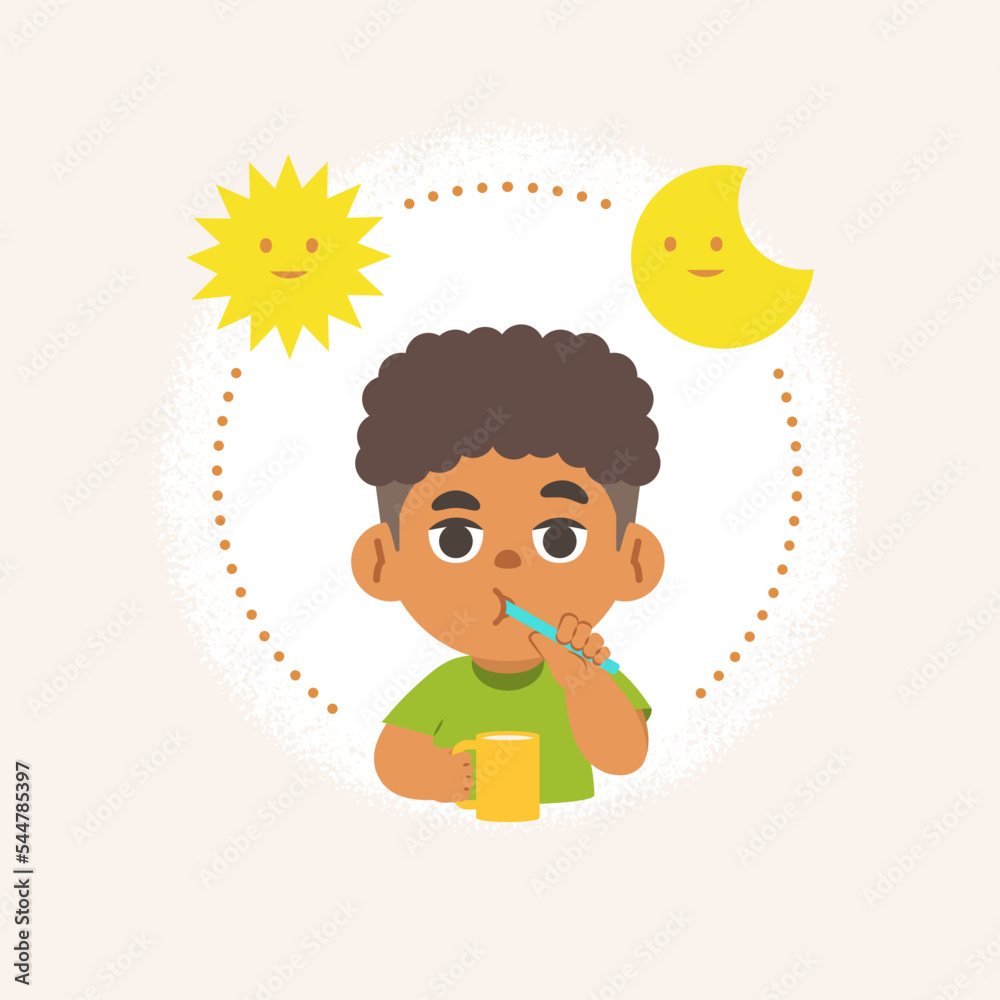 a black boy V.2 cleaning teeth with toothbrush by brushing teeth with ...