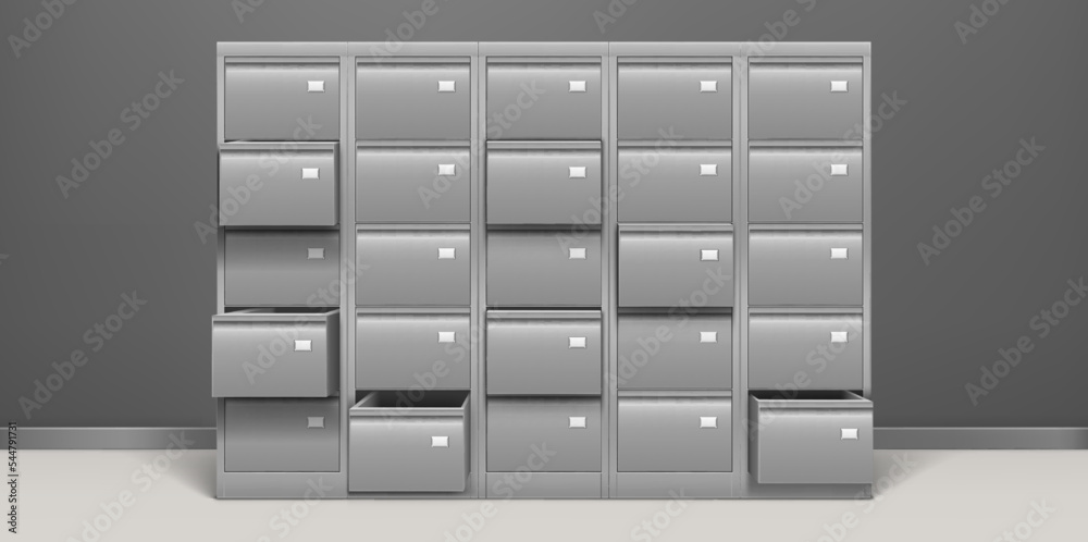 File cabinet, office archive storage with drawers for documents, paper ...