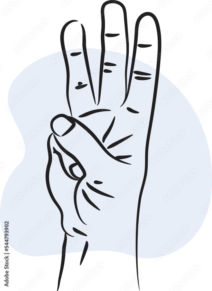 Hand illustration symbol finger human set index finger palm icon ...