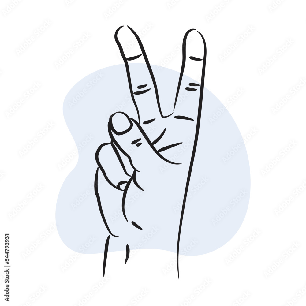 Hand illustration symbol finger human set index finger palm icon ...