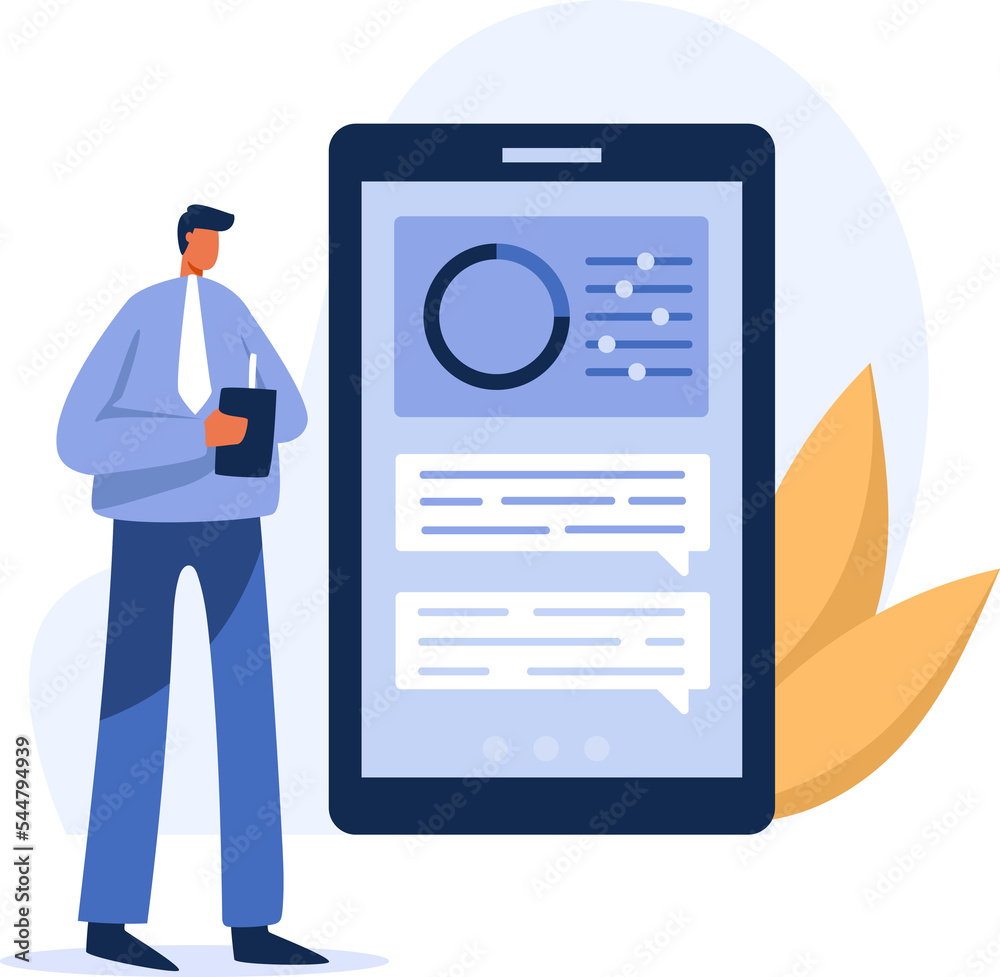 Mobile data information graph analysis for business success. png ...