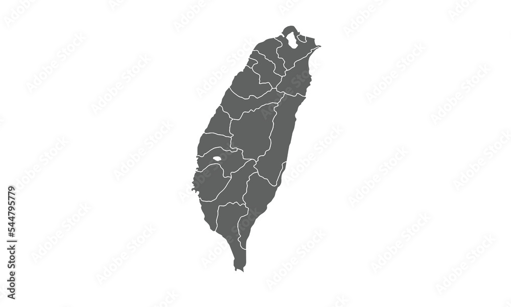 Map of Taiwan isolated on white background. Stock Vector | Adobe Stock