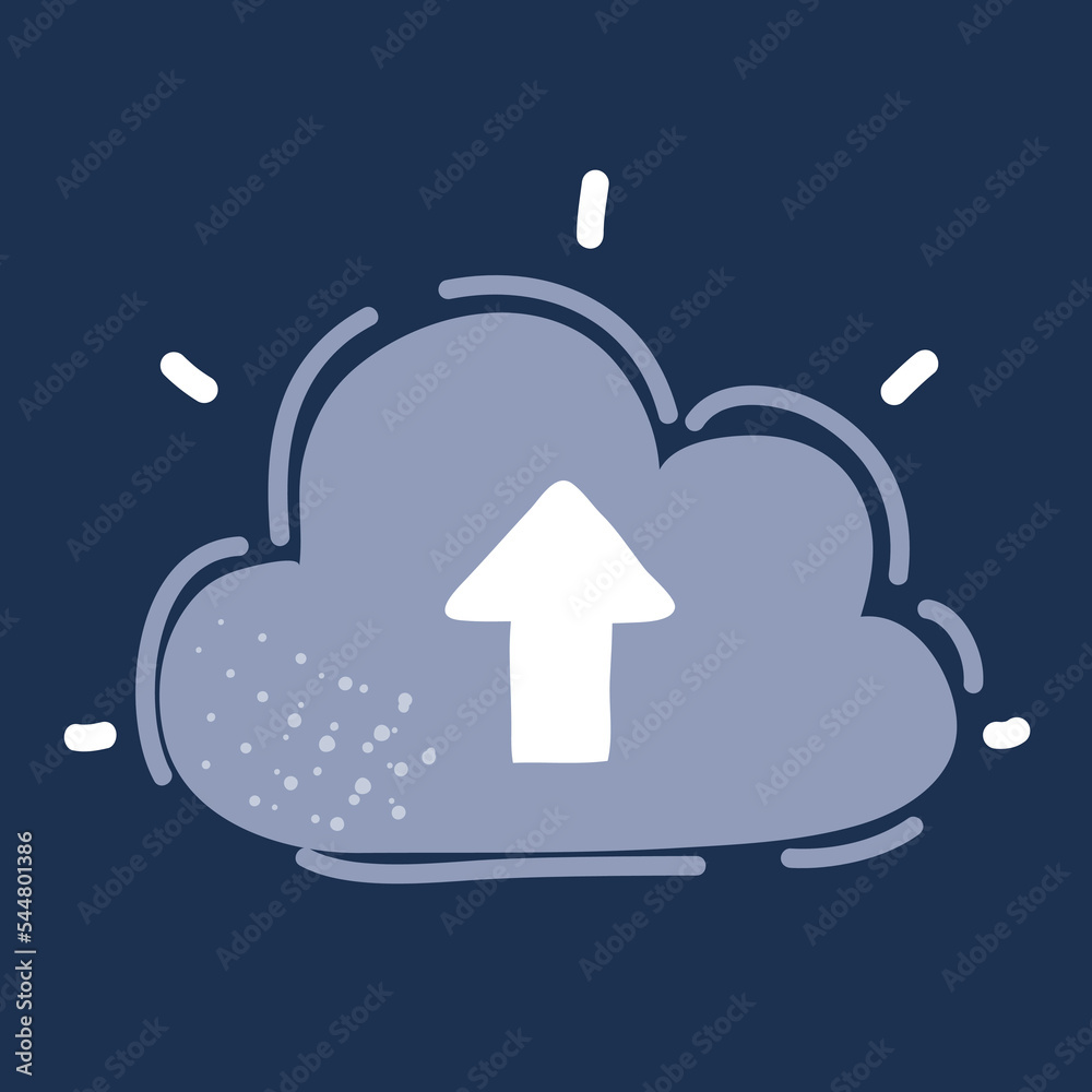 Cartoon vector illustration of cloud computing online service. Storage ...