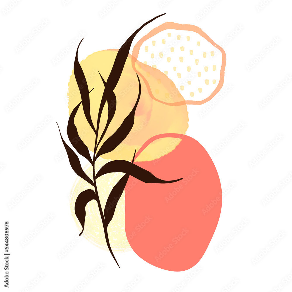 Abstract modern art. Texture brushes, jagged shapes, crooked shapes ...