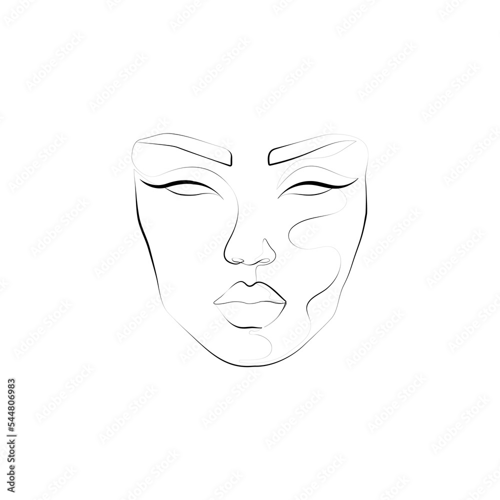 Female Face Print, Abstract Female Face Print, Printable One Line ... Female Face Print, Abstract Female Face Print, Printable One Line ...