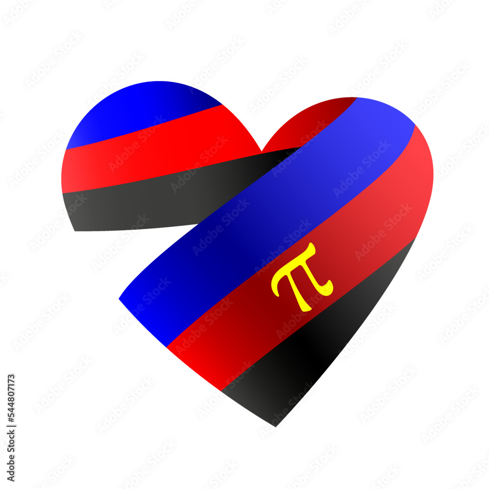 Ribbon in the colors of the polyamorous pride flag in the shape of a ...