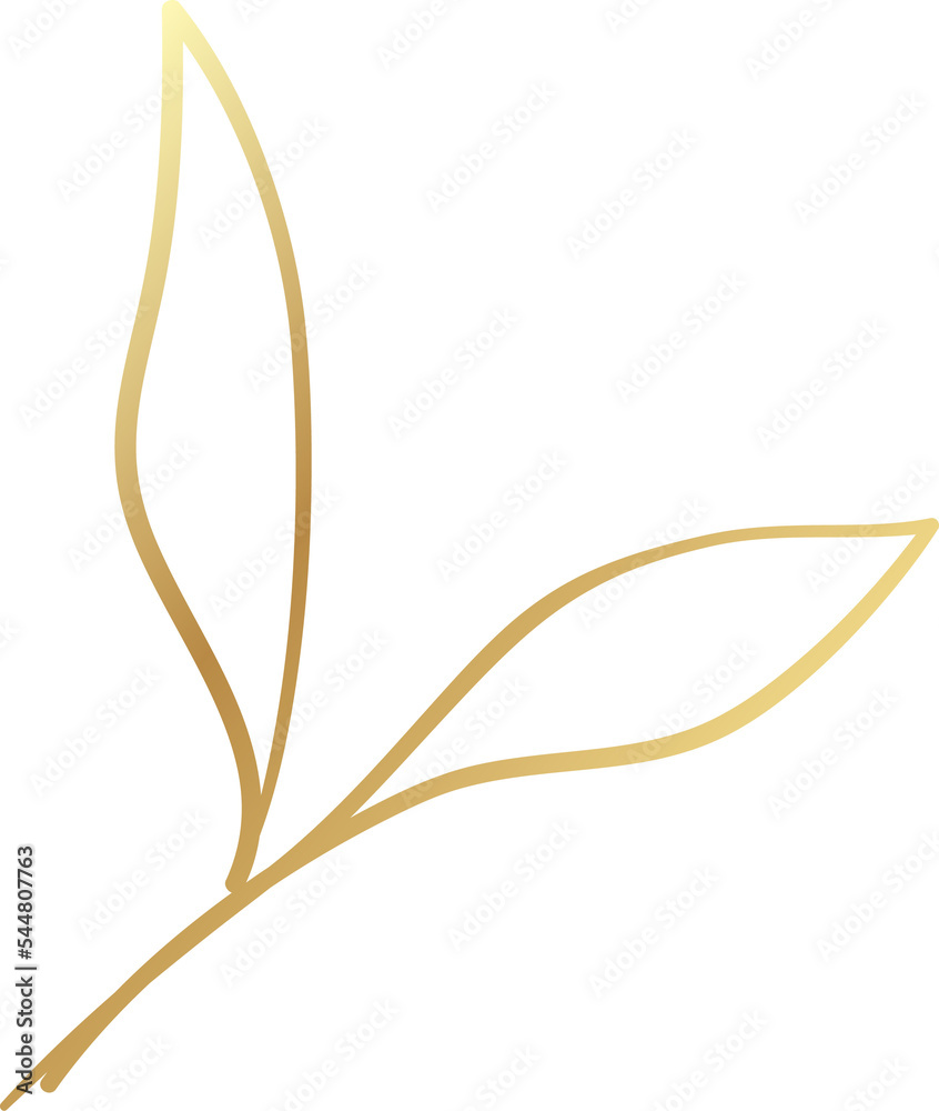 Gold leaf branch illustration Stock Illustration | Adobe Stock