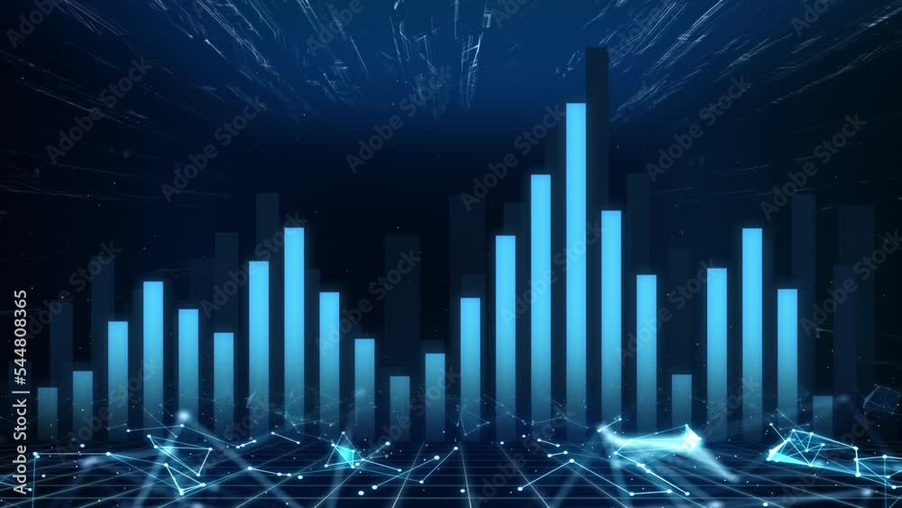 Stock Market charts and bar graphs. Increase blue line.3d rendering ...
