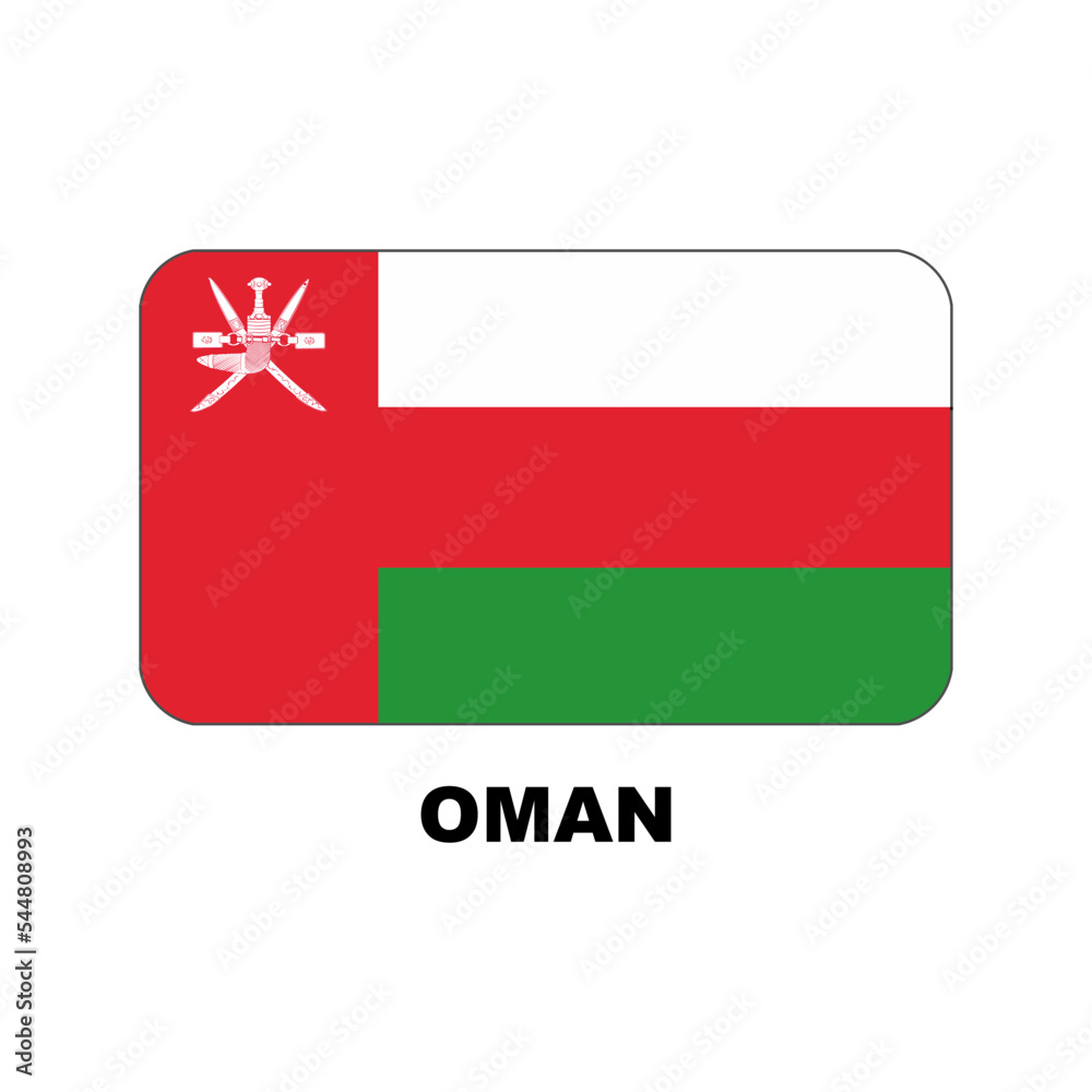 Oficial national flags of the world. Oman country. Design rectangular ...