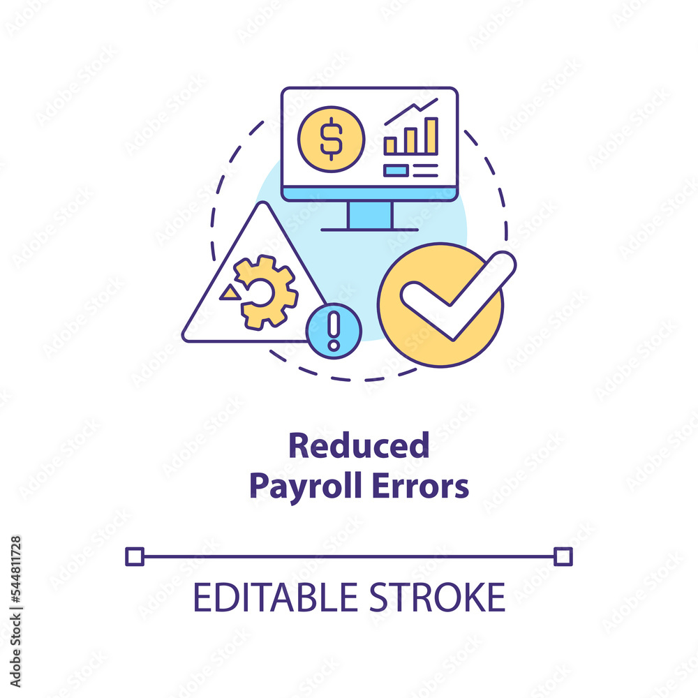 Reduced payroll errors concept icon. Payment regulation software ...