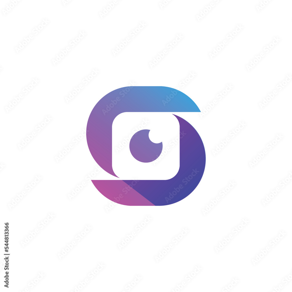 letter S camera logo. letter S vision logo. alphabet initial S eyes ...
