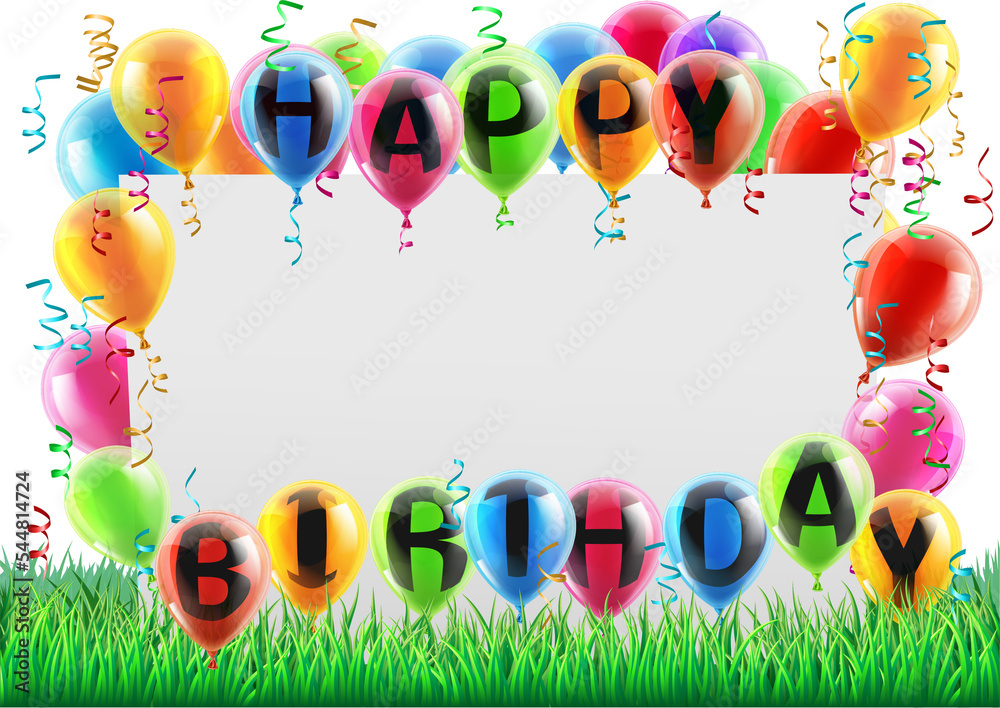 Happy Birthday Balloons Party Background Banner Stock Illustration ...