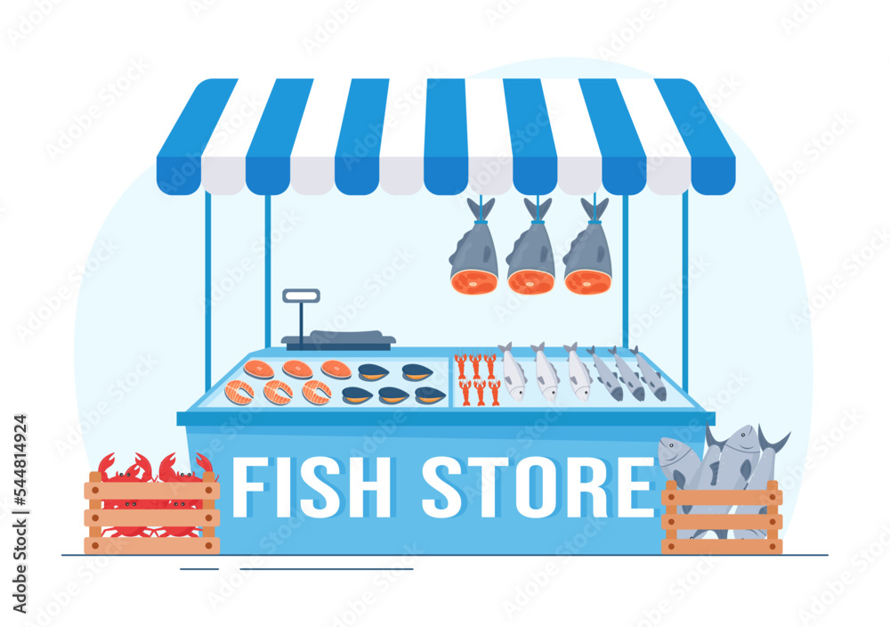 Fish Store to Market Various Fresh and Hygienic Products Seafood in ...