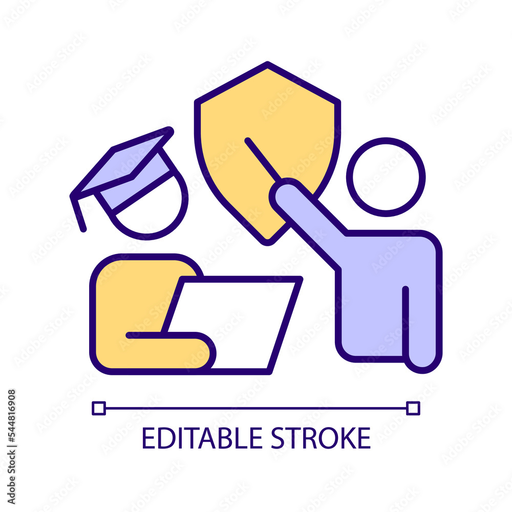 Security education program RGB color icon. Digital risk awareness ...