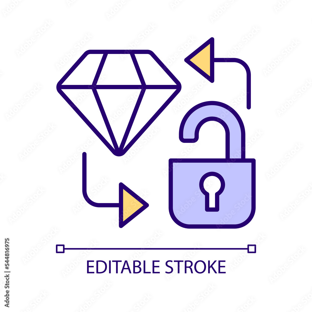 Values security RGB color icon. Reliable safety. Protect important ...
