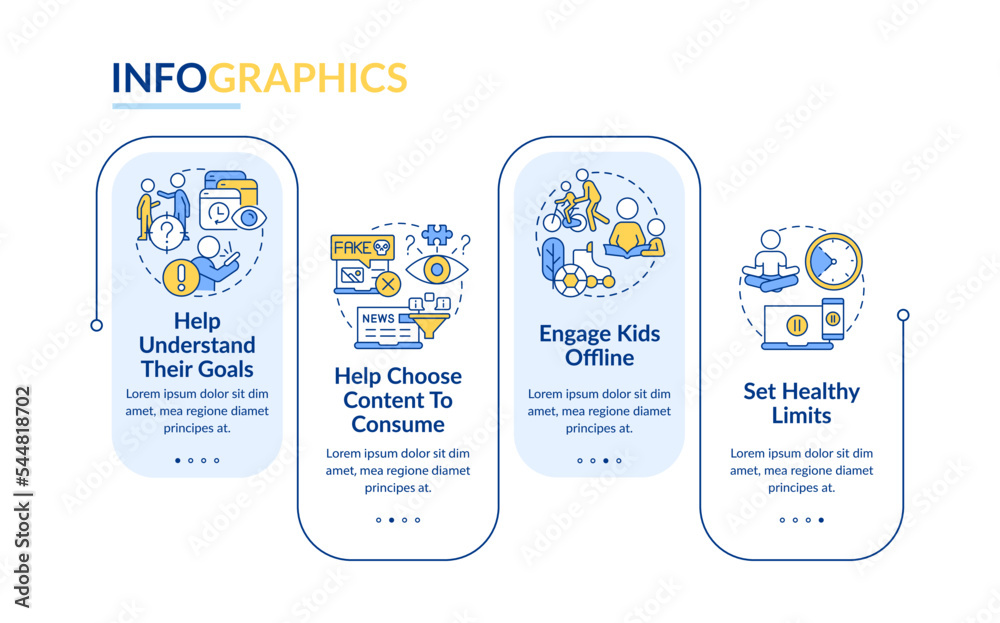 Stop doomsurfing tip for teenagers rectangle infographic template. Data ...