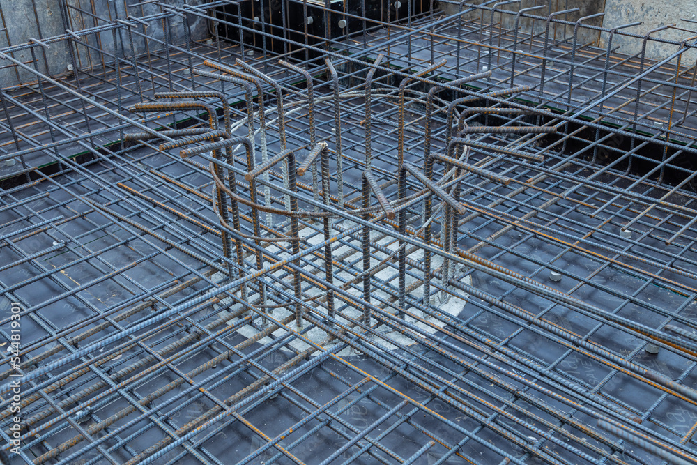 Rusted Steel Reinforcement for Post-Tension Concrete Floors is a floor ...