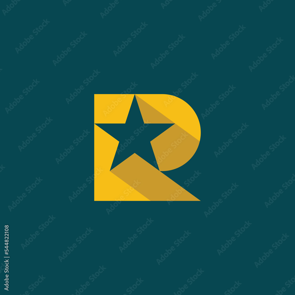 letter R star logo. shining star logo Stock Vector | Adobe Stock