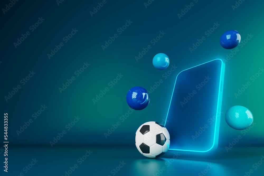 3d football object design. realistic rendering. abstract futuristic ...